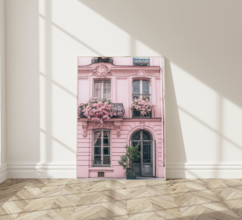 Pink French Architecture Art Print, Parisian Art Poster, Paris ...
