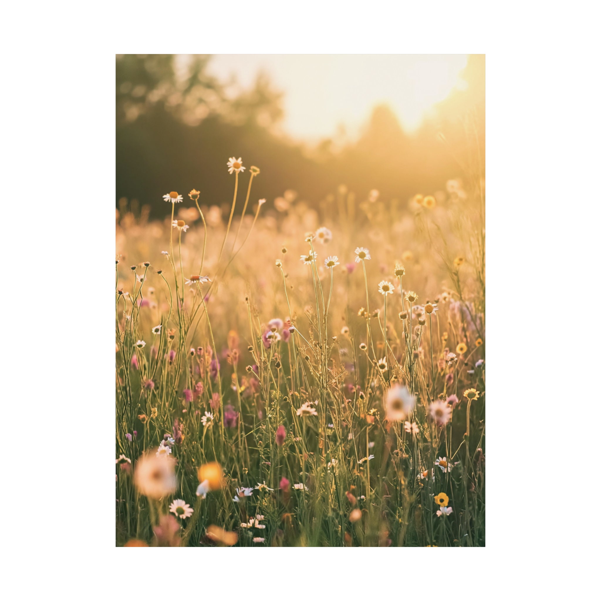 Wild Flower Fields Poster, Wild Flower Art Print, Farmhouse Decor ...