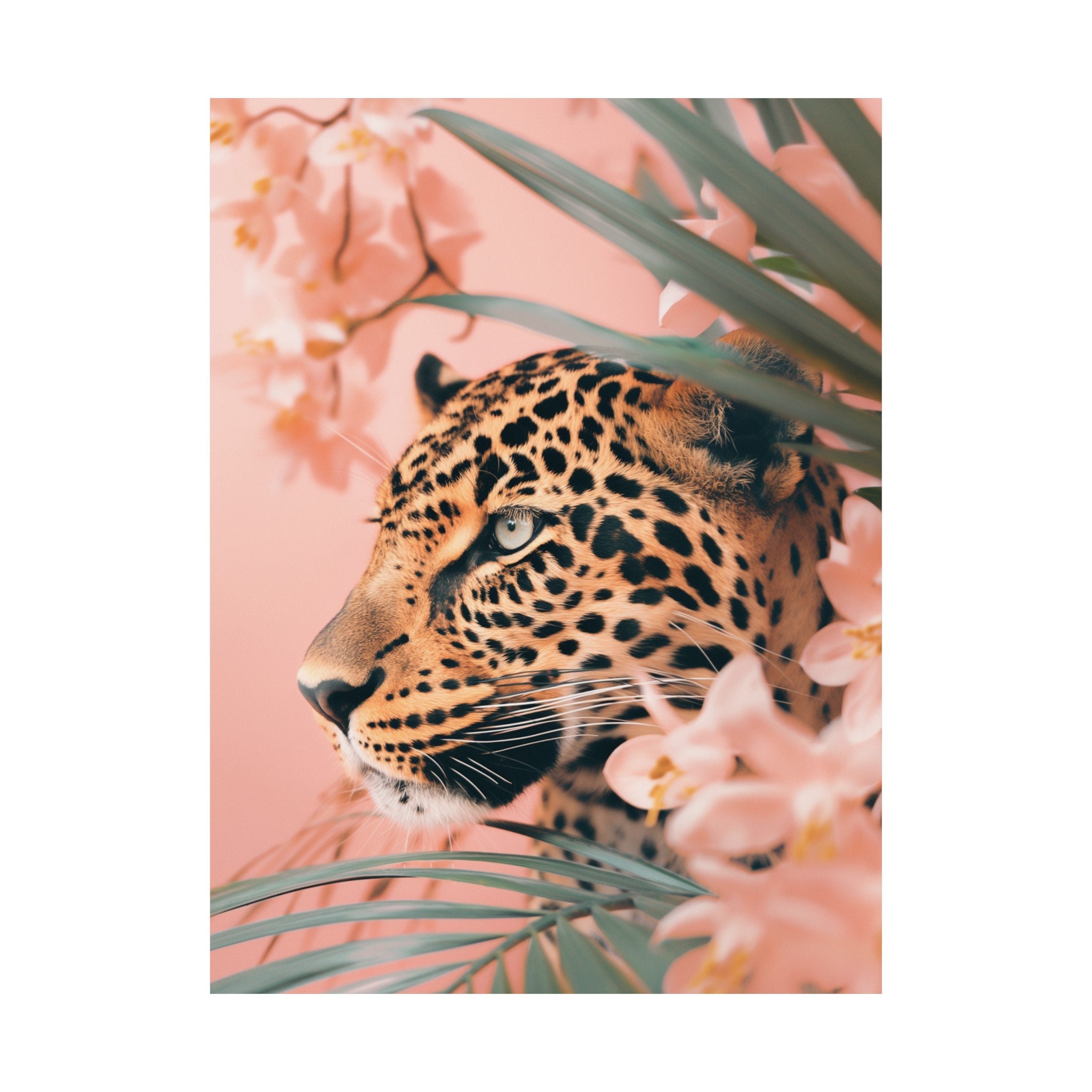 Pink Leopard Boho Wall Art, Boho Leopard Art Print, Tropical Maximalist ...