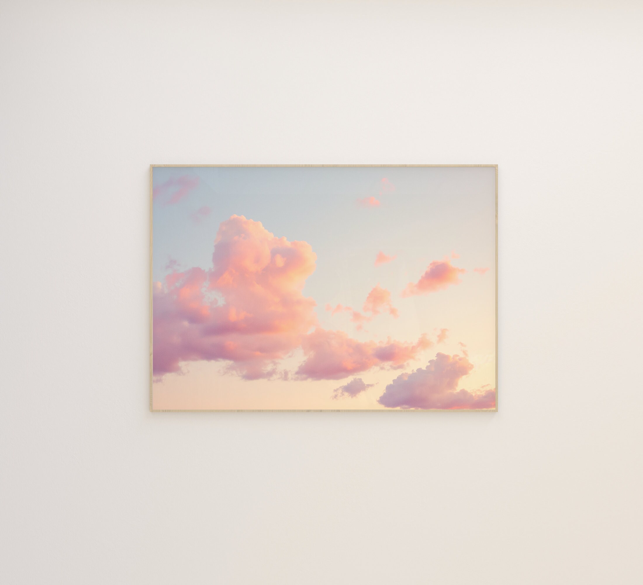 Pastel Sunset Sky Poster, Pastel Sky Wall Print, Pink Wall Art ...