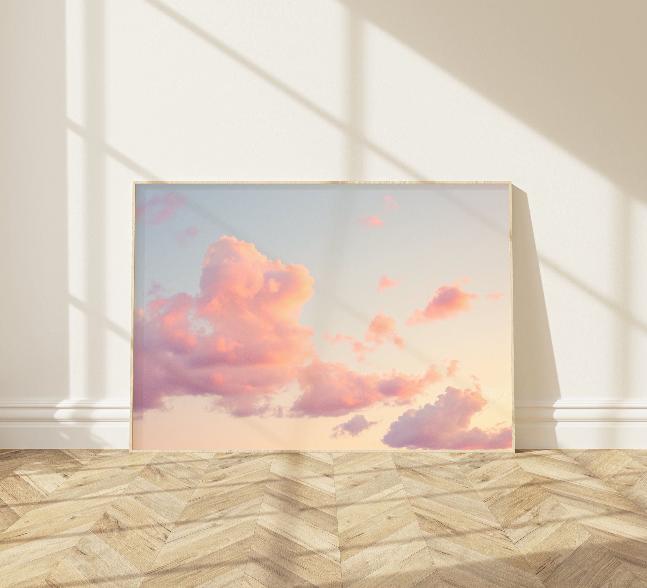 Pastel Sunset Sky Poster, Pastel Sky Wall Print, Pink Wall Art ...