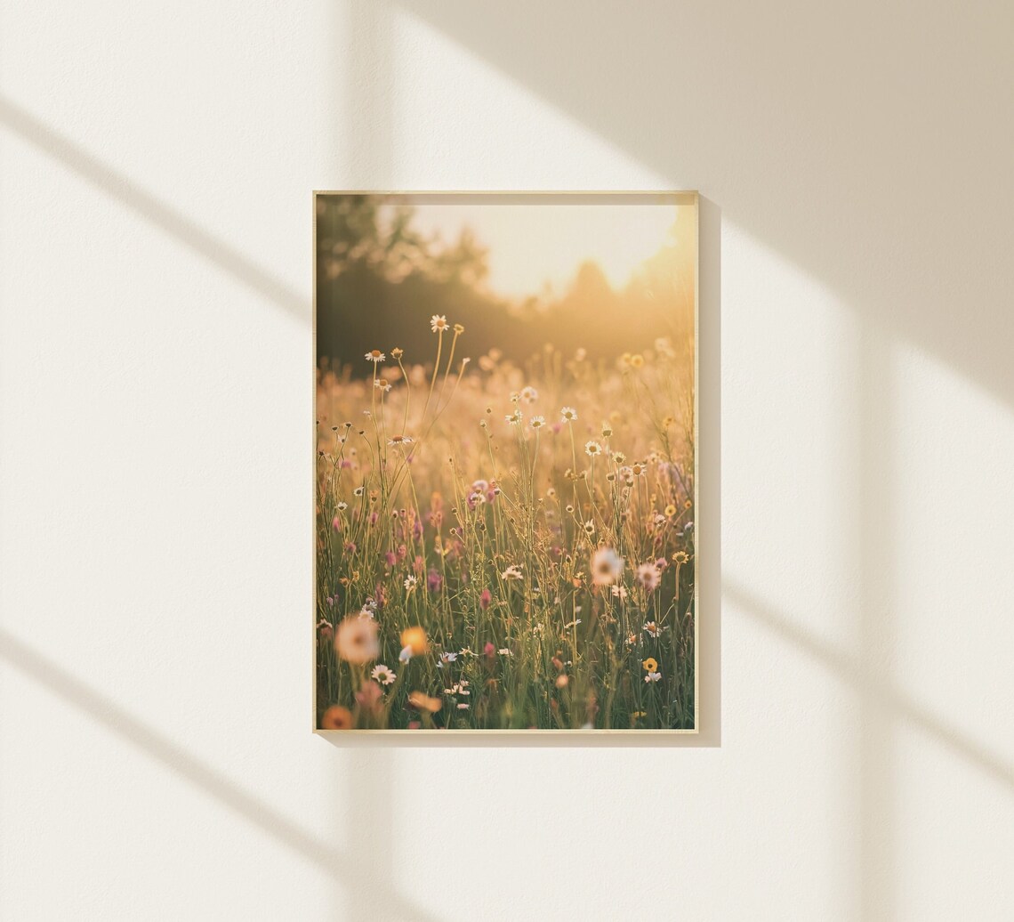 Wild Flower Fields Poster, Wild Flower Art Print, Farmhouse Decor ...