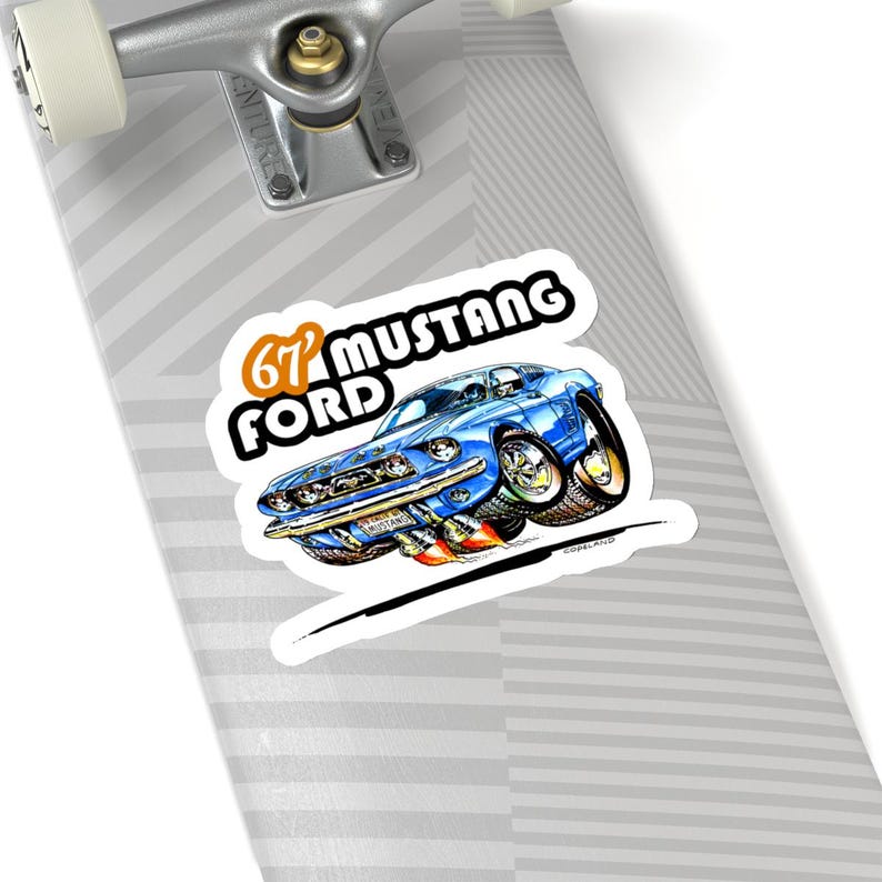 Vintage Car Kiss-cut Stickers, Classic Car Lover Gifts, 67 Ford Mustang Decals, Retro Car Decor ...