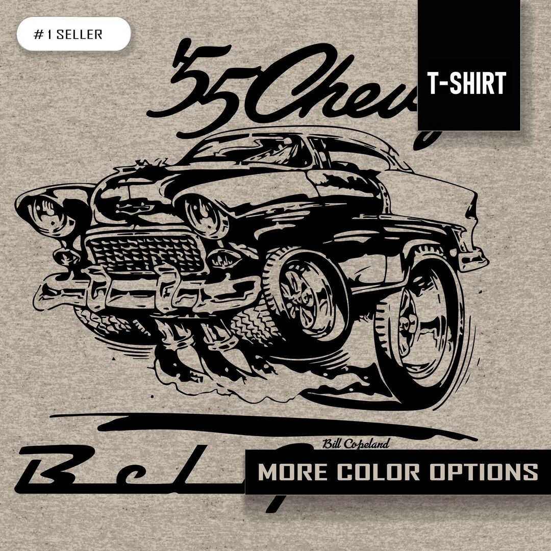 Hot Rod Vintage 55' Chevy Belair T-shirt: Classic Car Lover Gift - Etsy