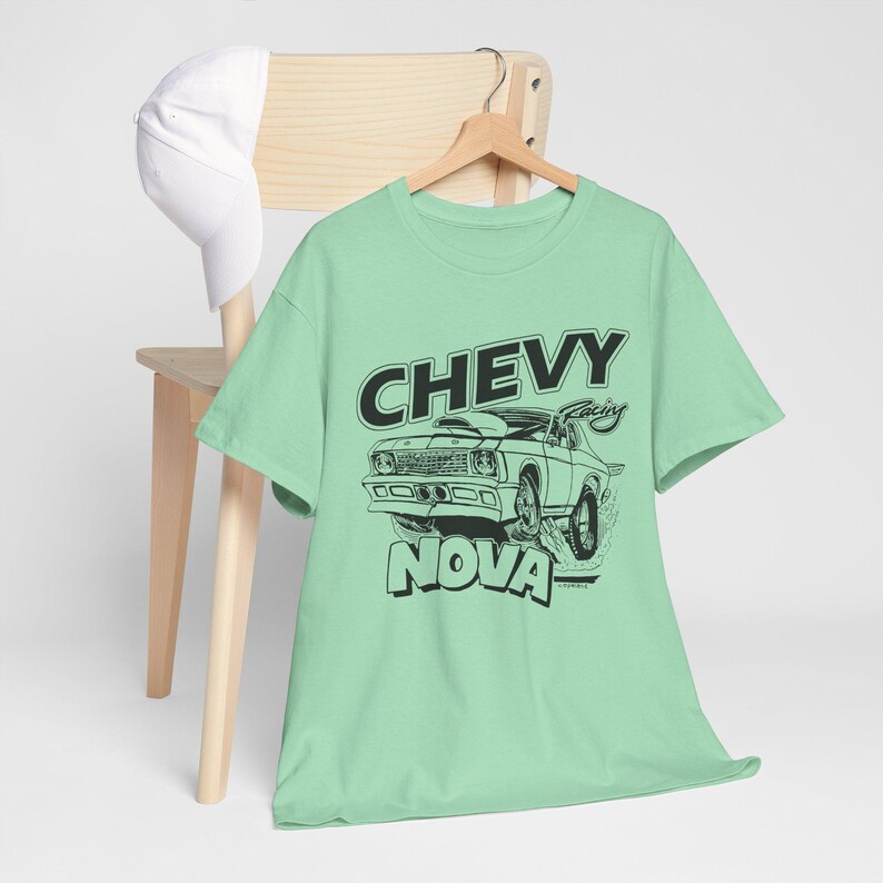 Chevy Nova Racing Car Tee, Vintage Car Lover Gift, Race Car Enthusiast ...