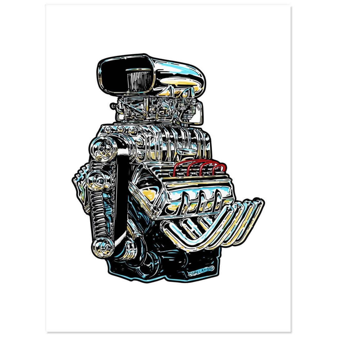 Cool Hot Rod Motor Stickers by Bill Copeland - Etsy
