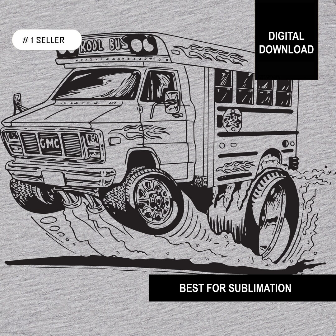 Vintage Kool Bus Hot Rod Png, Pdf, Svg and Dxf Digital Sublimation ...