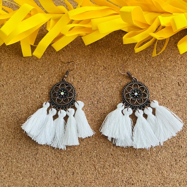 White Earrings - Etsy