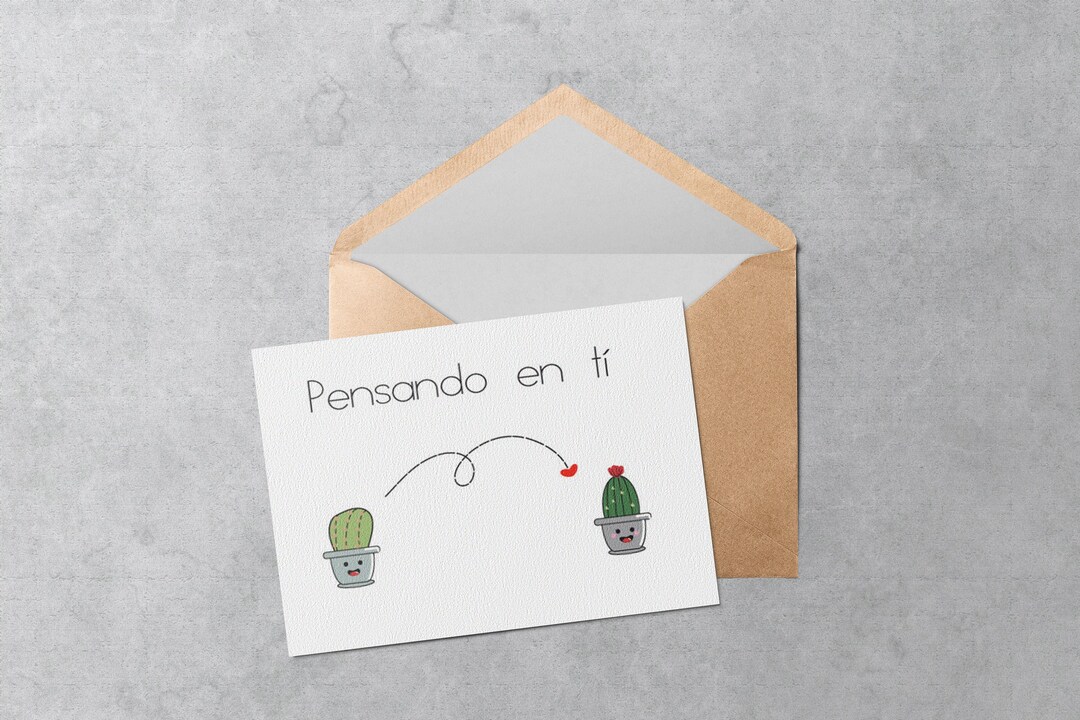 Pensando En Ti, Thinking of You Printable Greeting Card for Boyfriend ...