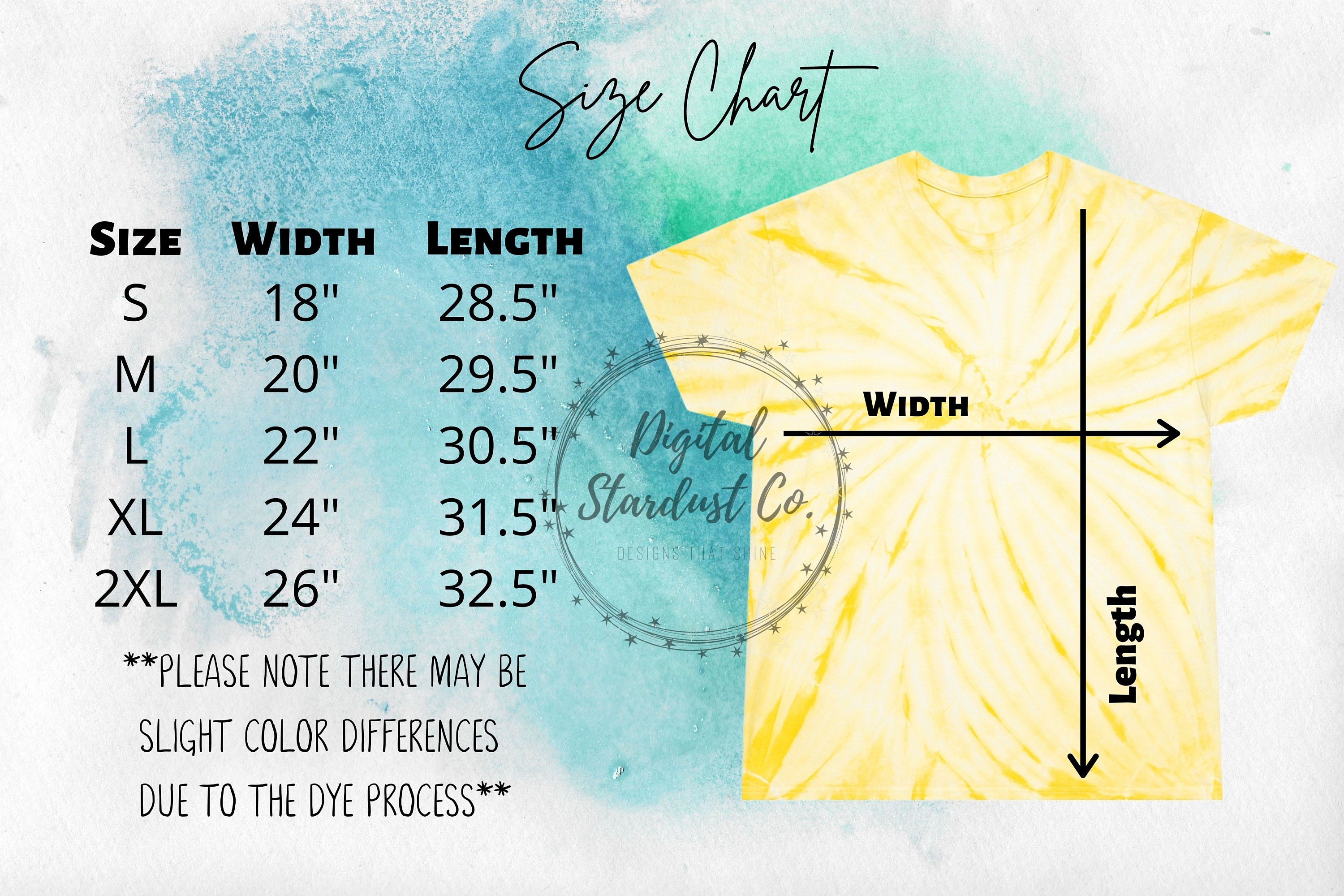 Gildan 5000 Tie Dye Size Chart | Tie Dye Tee Cyclone Size Chart ...