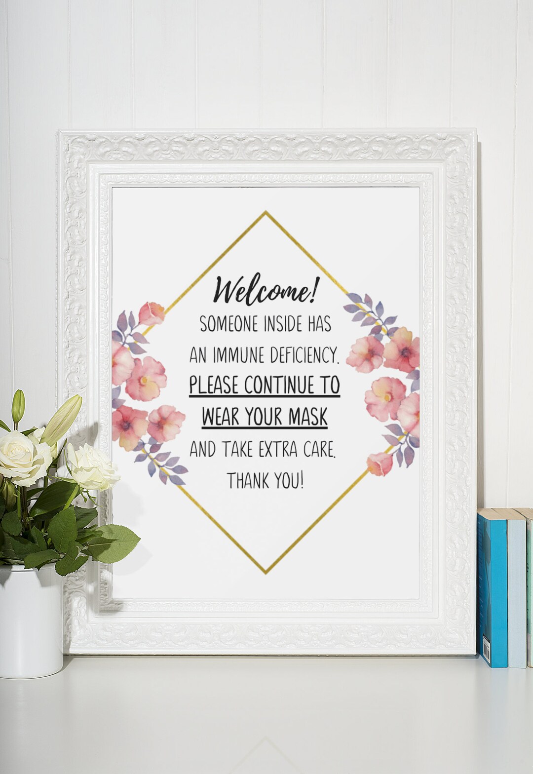 Printable COVID Welcome Sign | Immune Deficiency Sign | COVID Entrance ...