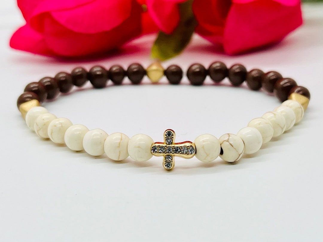 Bling Sideway Cross Beaded Bracelet - Etsy