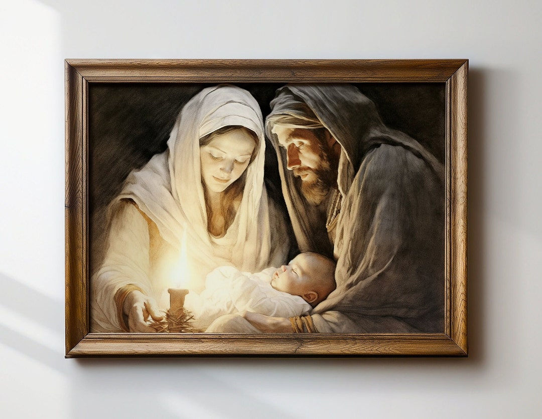 Nativity Scene Print, Nativity Digital Download, Holiday Wall Art, LDS ...