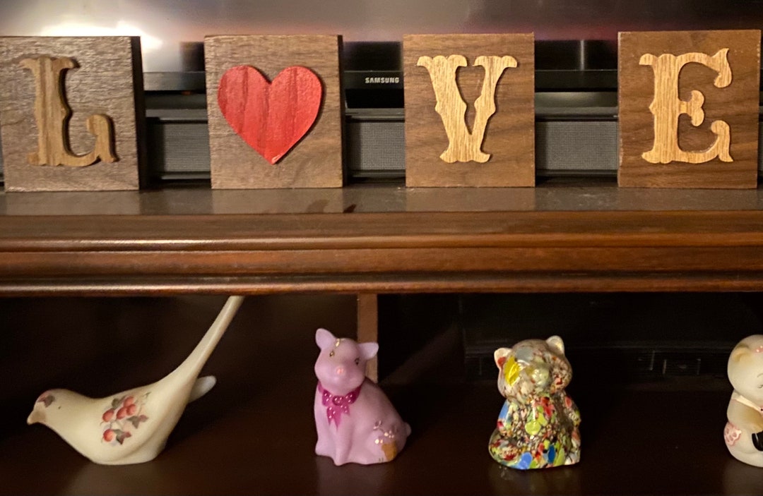 Wood Block “LOVE” Decorative Sign - Etsy