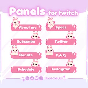 60 Cute Bunny Panels Cute Pink Simple Kawaii - Etsy