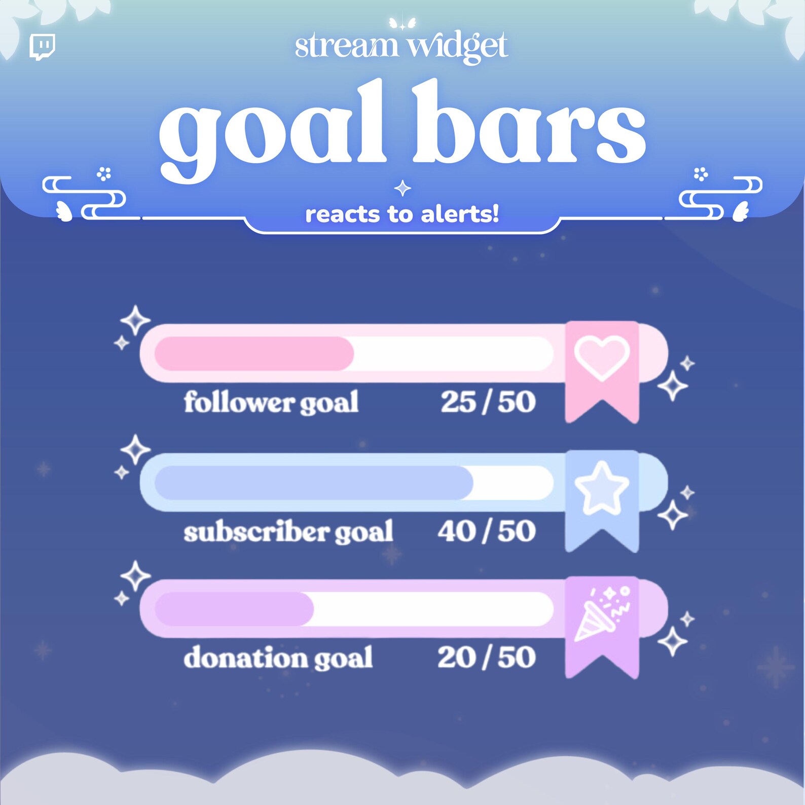 Goal Bar Widget Alert Goal Widget Streamelements Widget Customizable ...