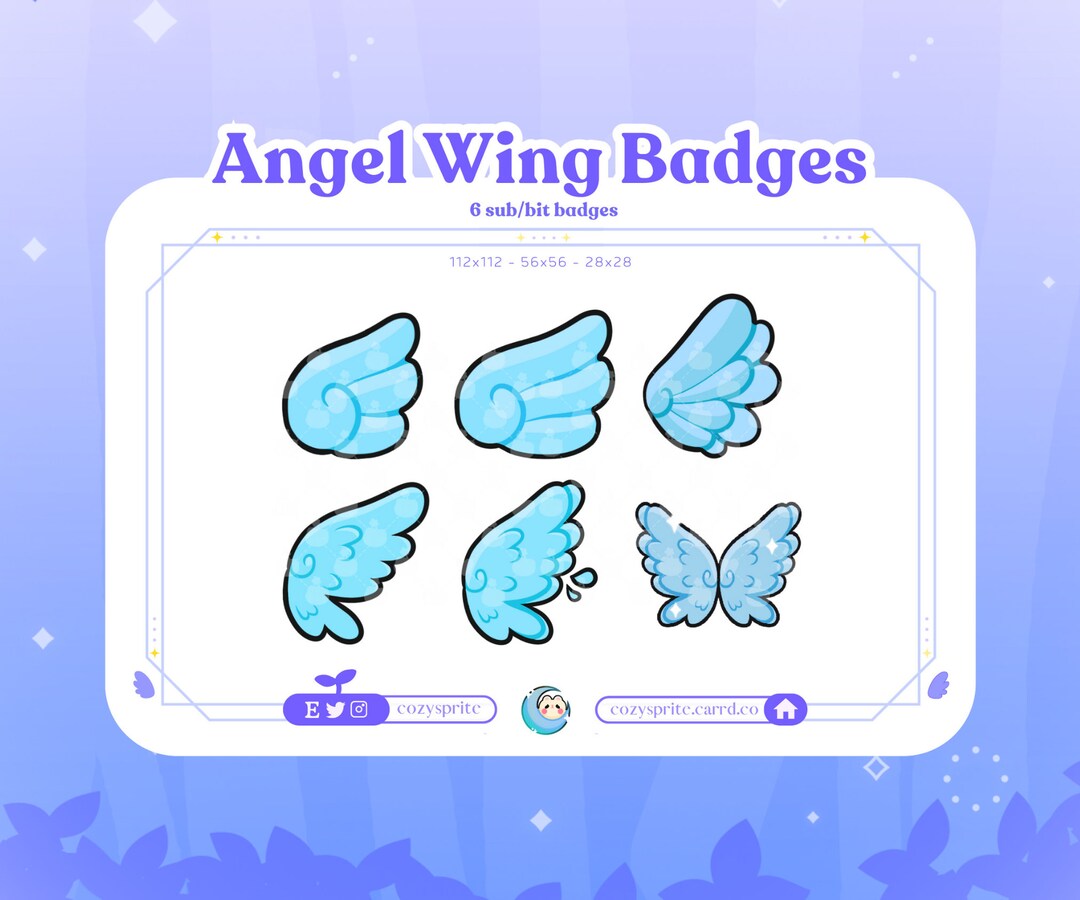 Blue Wing Badges | Blue Winged Emotes | Angel Wing Emote | Badges for ...