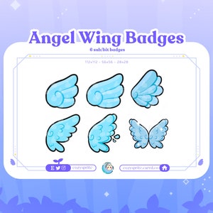 Blue Wing Badges | Blue Winged Emotes | Angel Wing Emote | Badges for ...