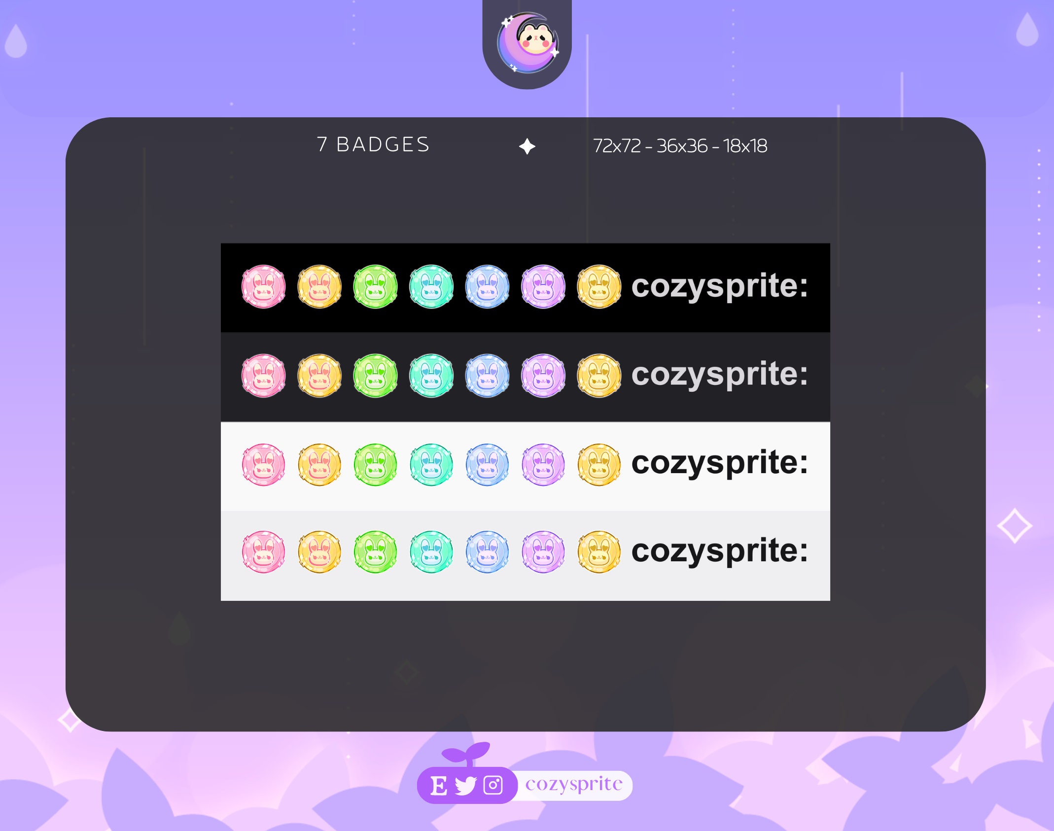 Bunny Coin Badges Badges Pack Rabbit Badges for Streaming - Etsy