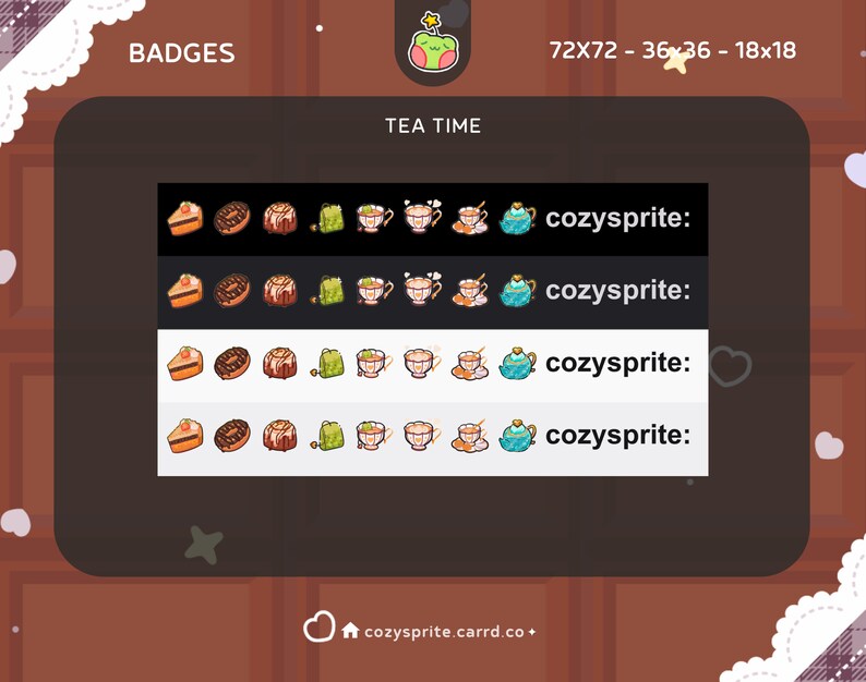 Tea Time Badges | Teacup Emote | Kawaii | Badges for Streaming - Etsy