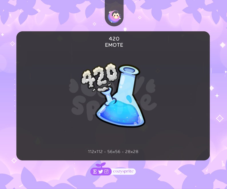 420 Smoke Stream Emote Meme Discord Twitch Youtube Vtuber Streamer - Etsy