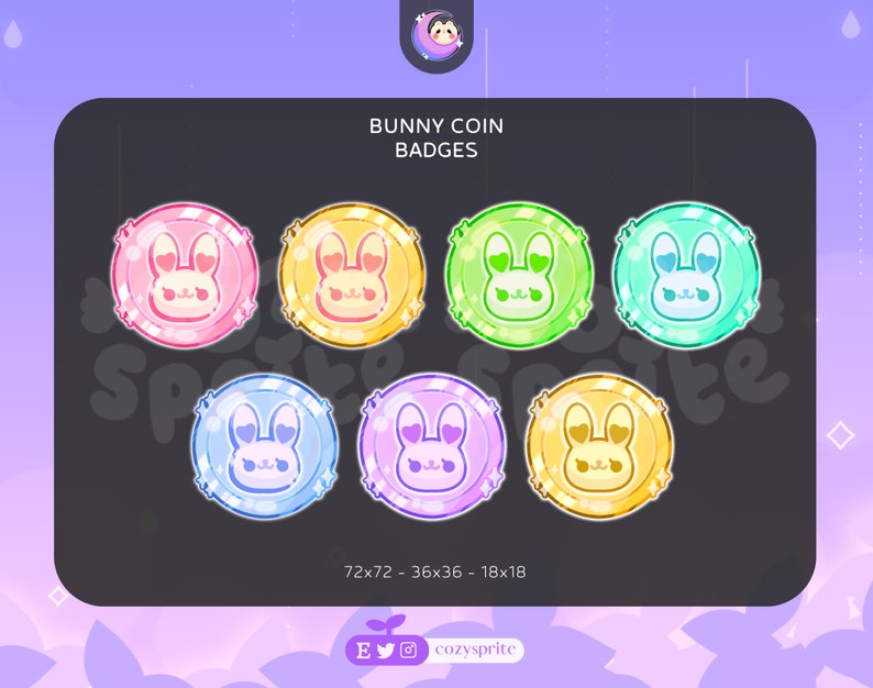 Bunny Coin Badges Badges Pack Rabbit Badges for Streaming - Etsy