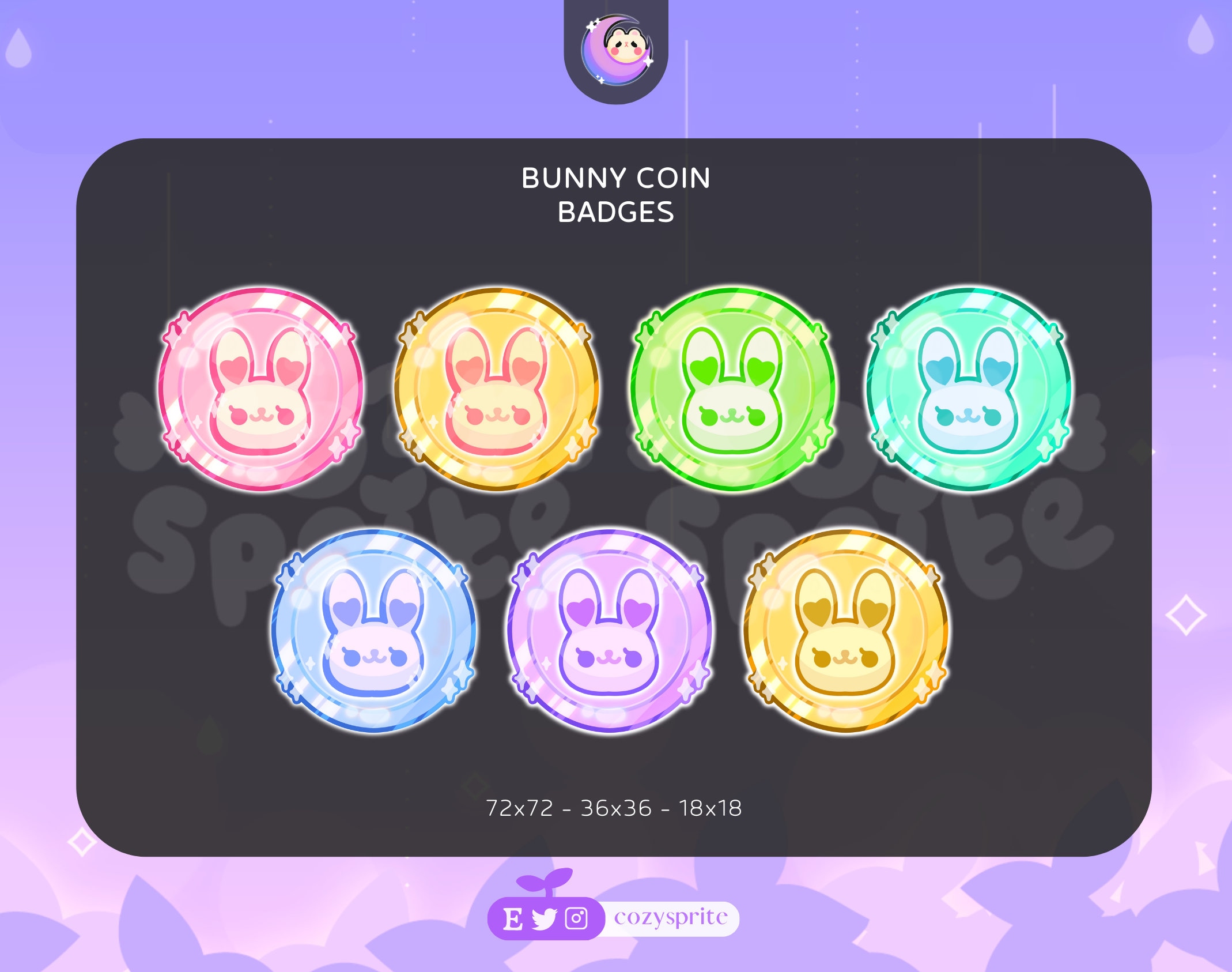 Bunny Coin Badges Badges Pack Rabbit Badges for Streaming - Etsy