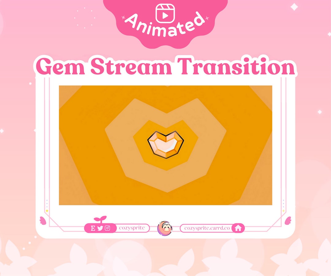 Transición de Stinger de gema de corazón naranja / Transición de escena ...