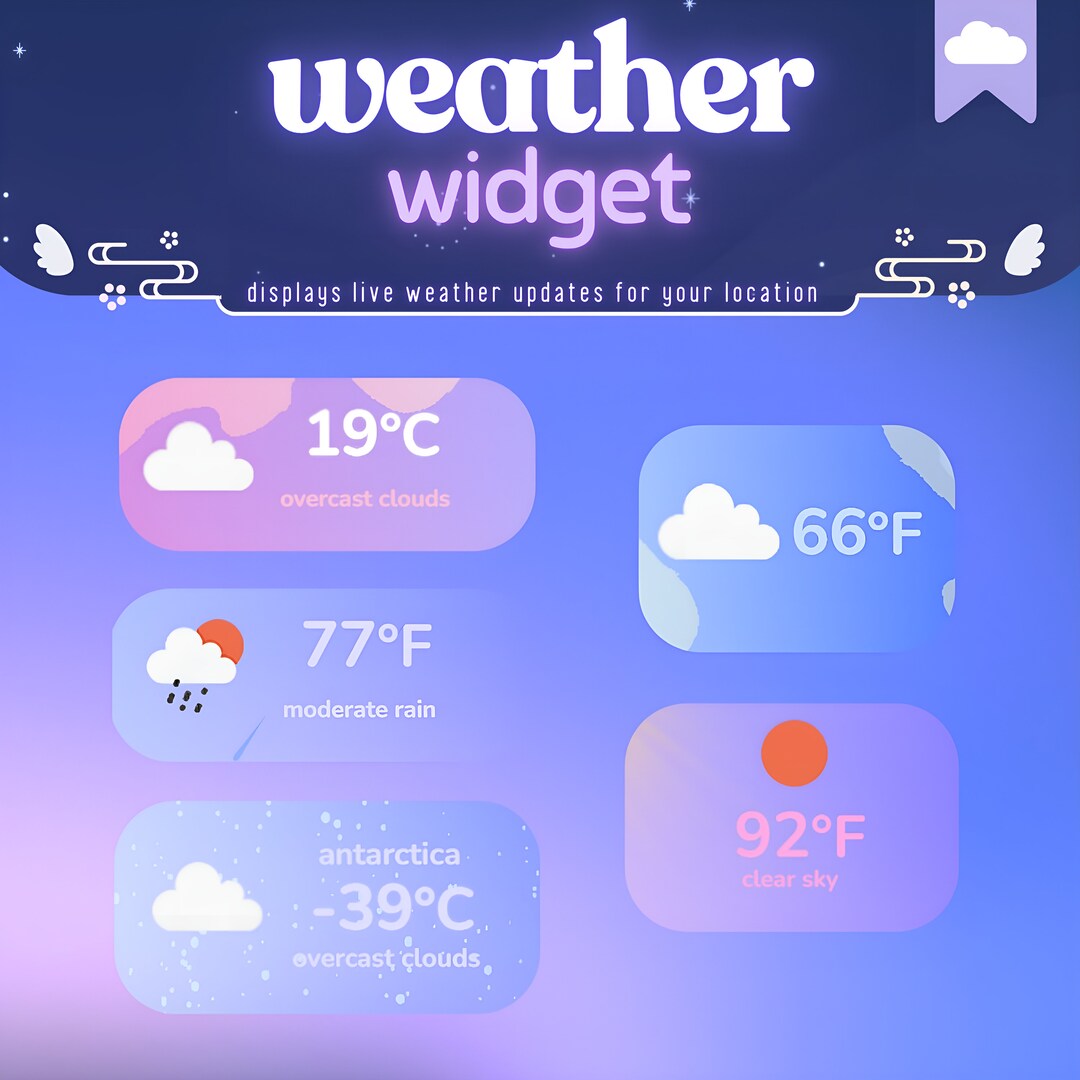 Weather Widget Display Weather In Real Time IRL Stream Customizable ...