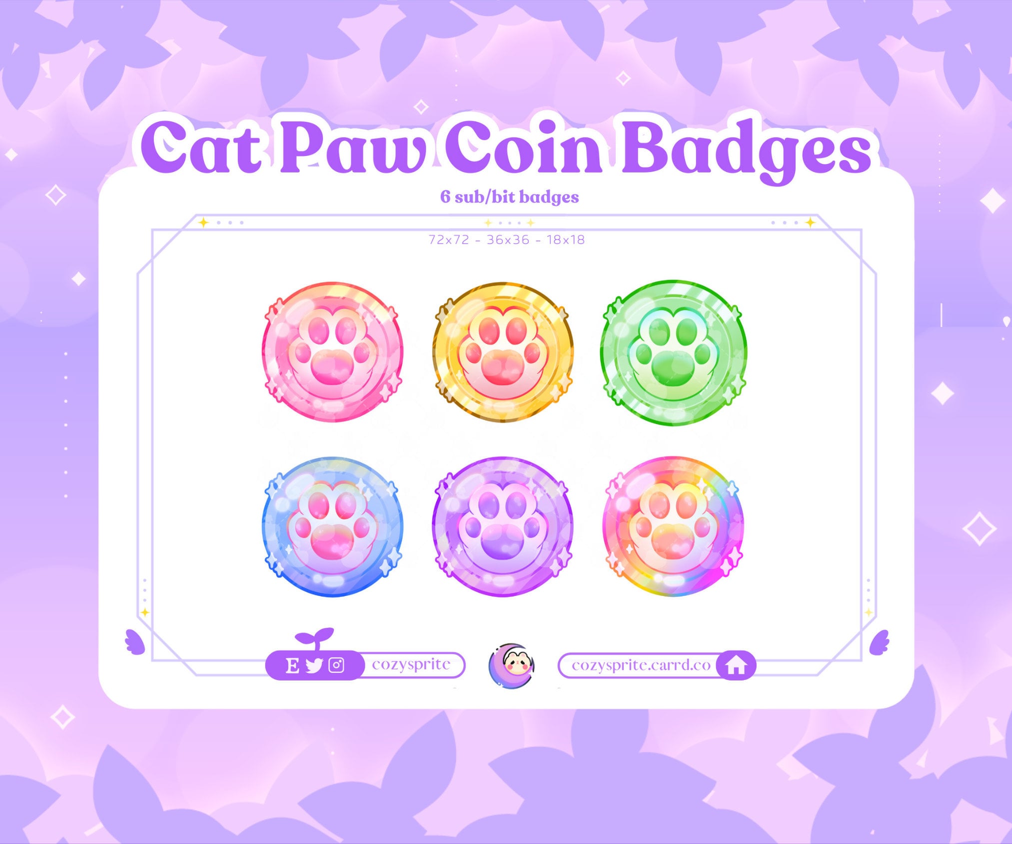 Cat Paw Coin Badges | Cute Cat Paws | Bit Badges | Channel Points ...