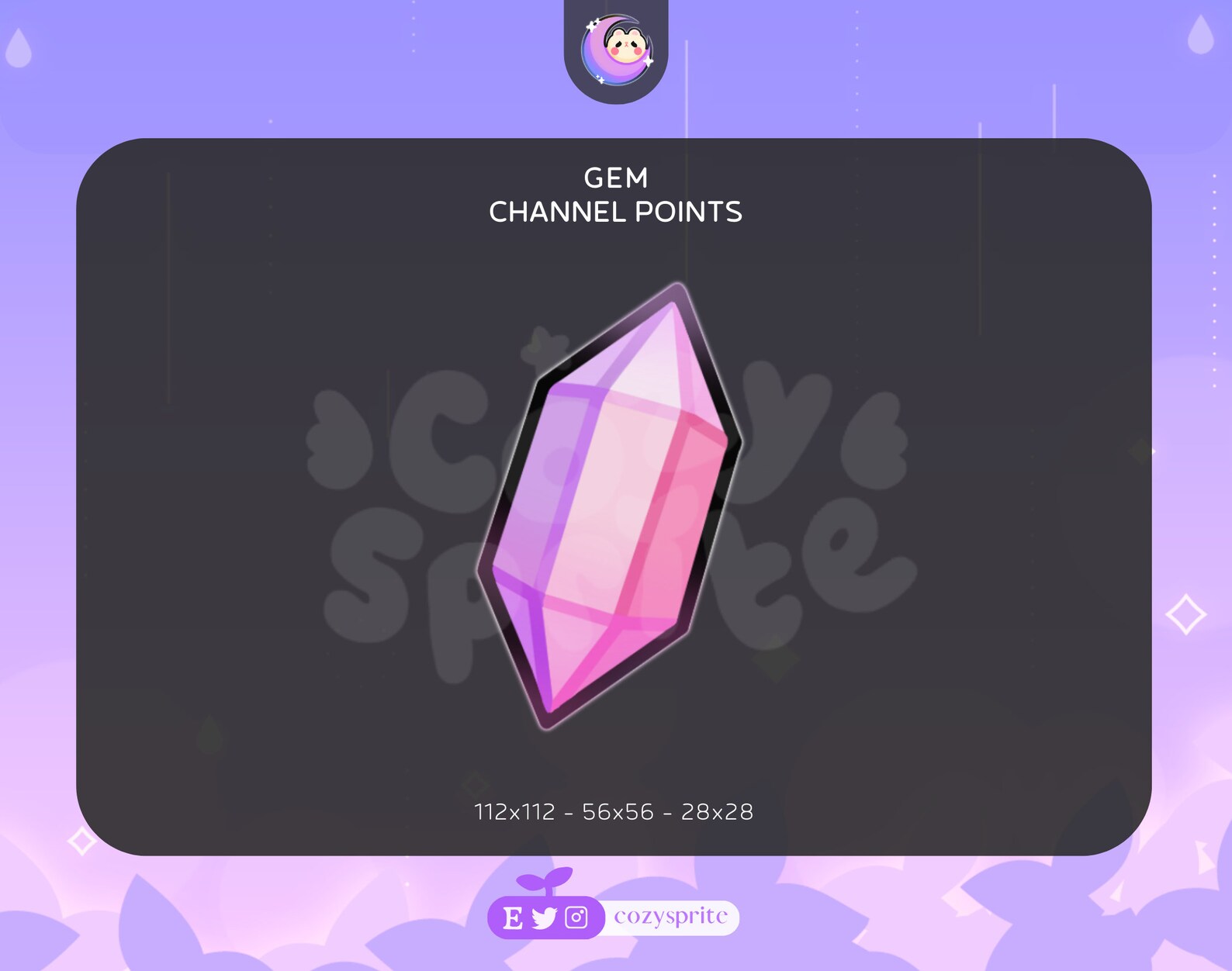 Pink Gem Point Twitch Channel Point Emote Badges - Etsy