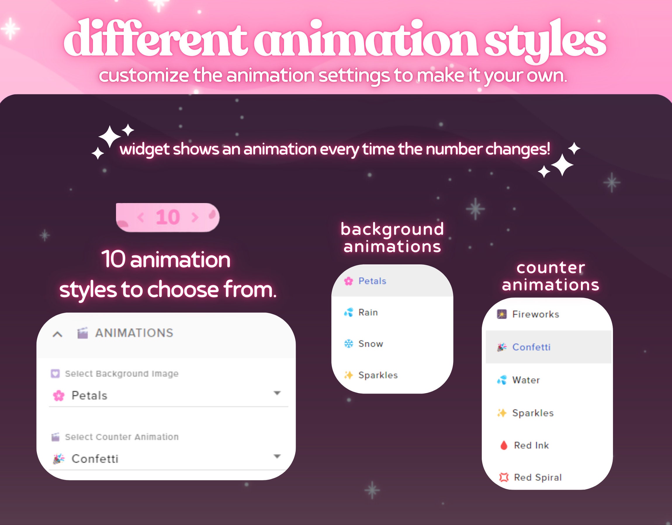 Counter Widget | Animated Counter | Customizable Colors, Subathon ...