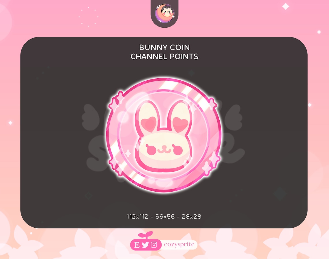Bunny Coin Channel Point | Bunny Emote | Pink Coin | Kawaii | Bunny - Etsy