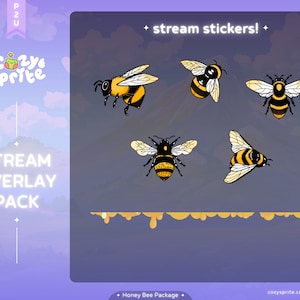 Honey Bee Overlay Pack | Animated Stream Overlay Pack | Twitch Youtube ...