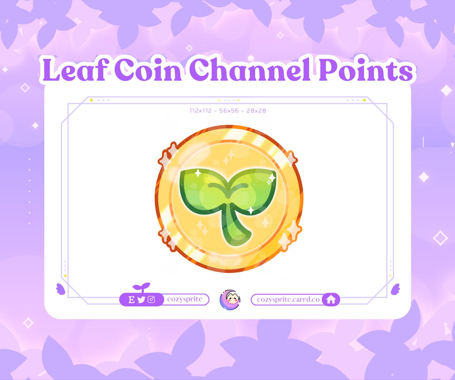 Leaf Sprout Coin Channel Point | Leaf Emote | Leaf Coin | Kawaii - Etsy