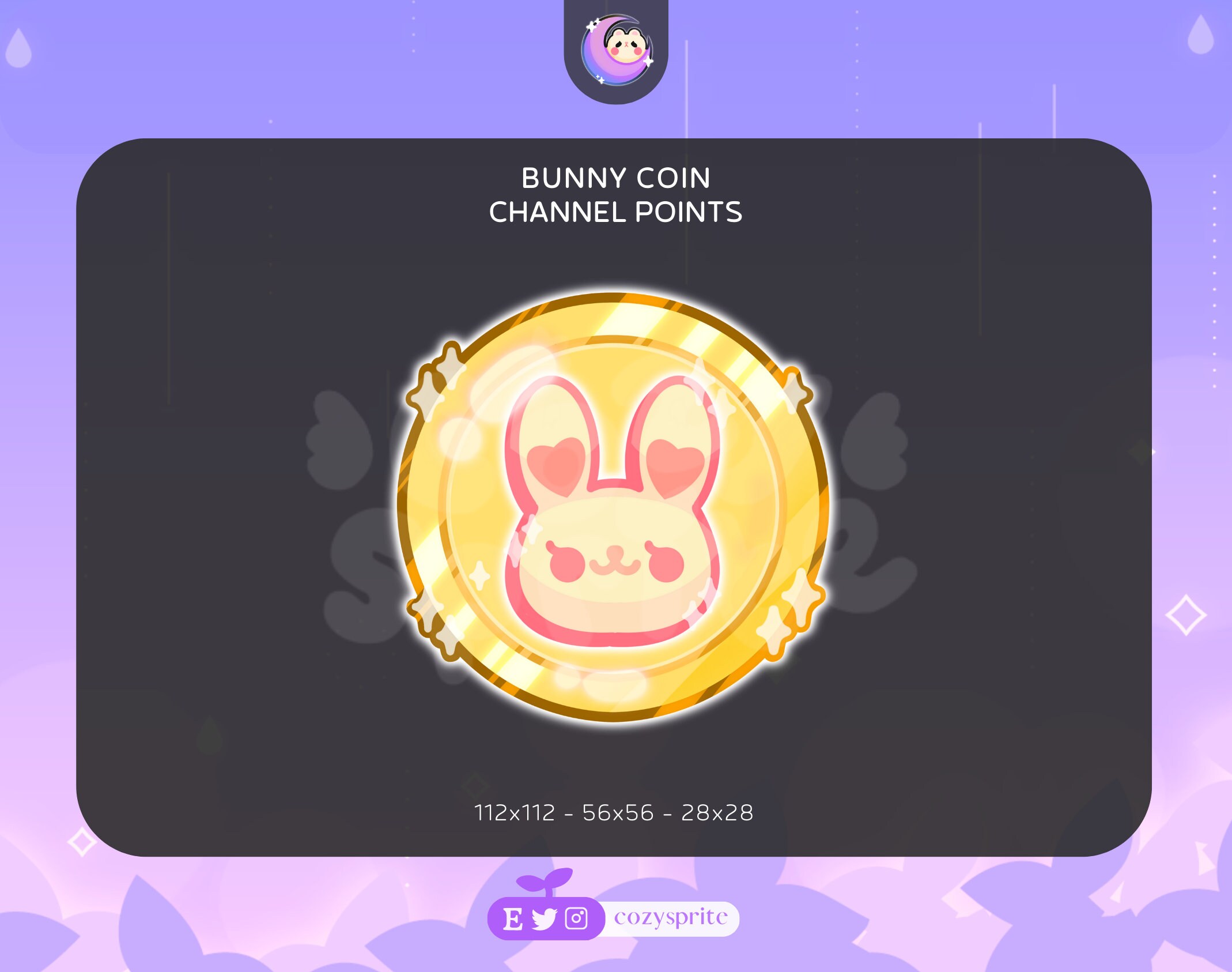 Bunny Coin Channel Point Bunny Emote Gold Coin Kawaii - Etsy