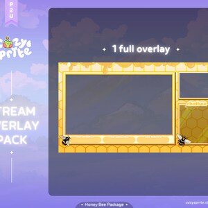 Honey Bee Overlay Pack | Animated Stream Overlay Pack | Twitch Youtube ...