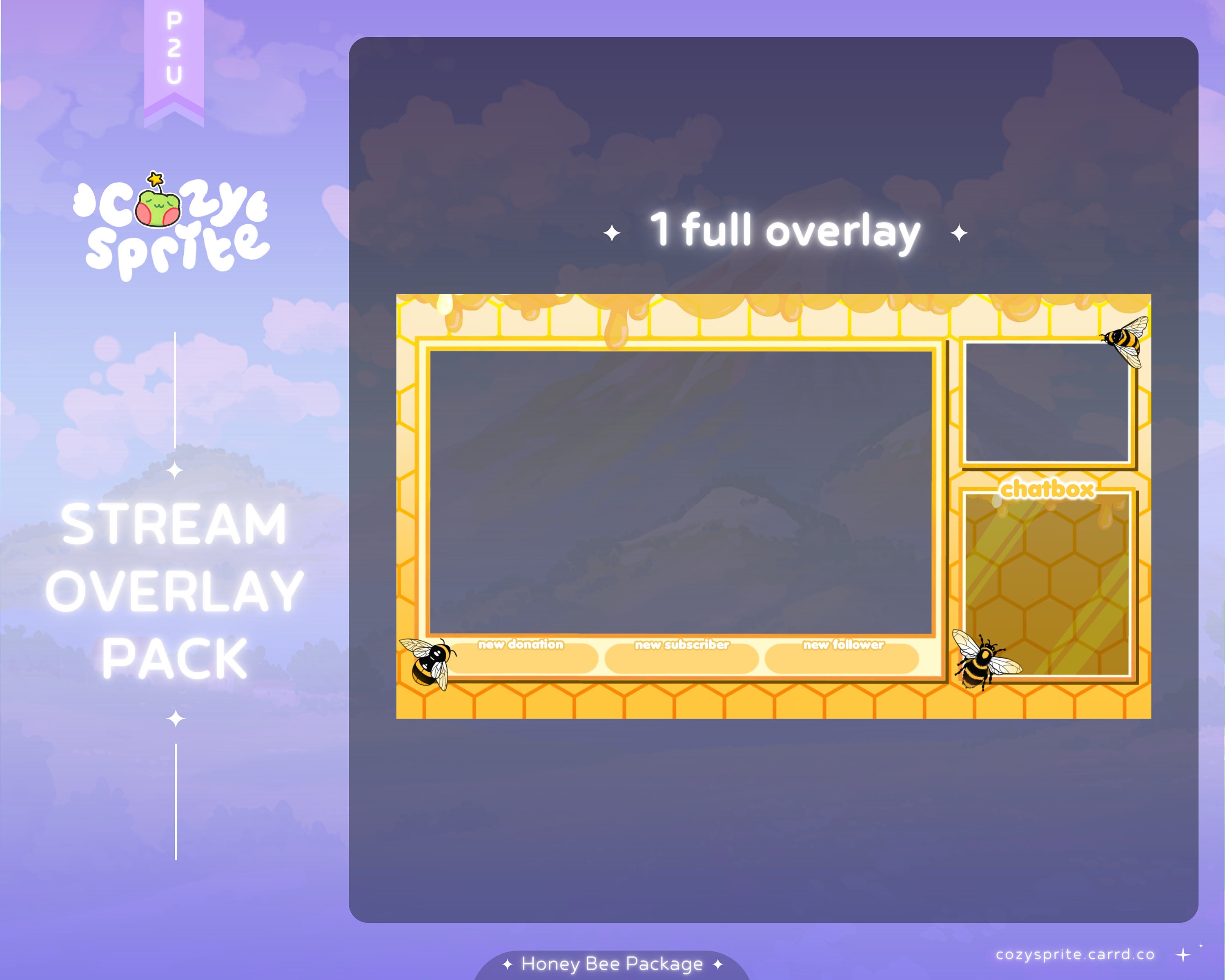 Honey Bee Overlay Pack | Animated Stream Overlay Pack | Twitch Youtube ...