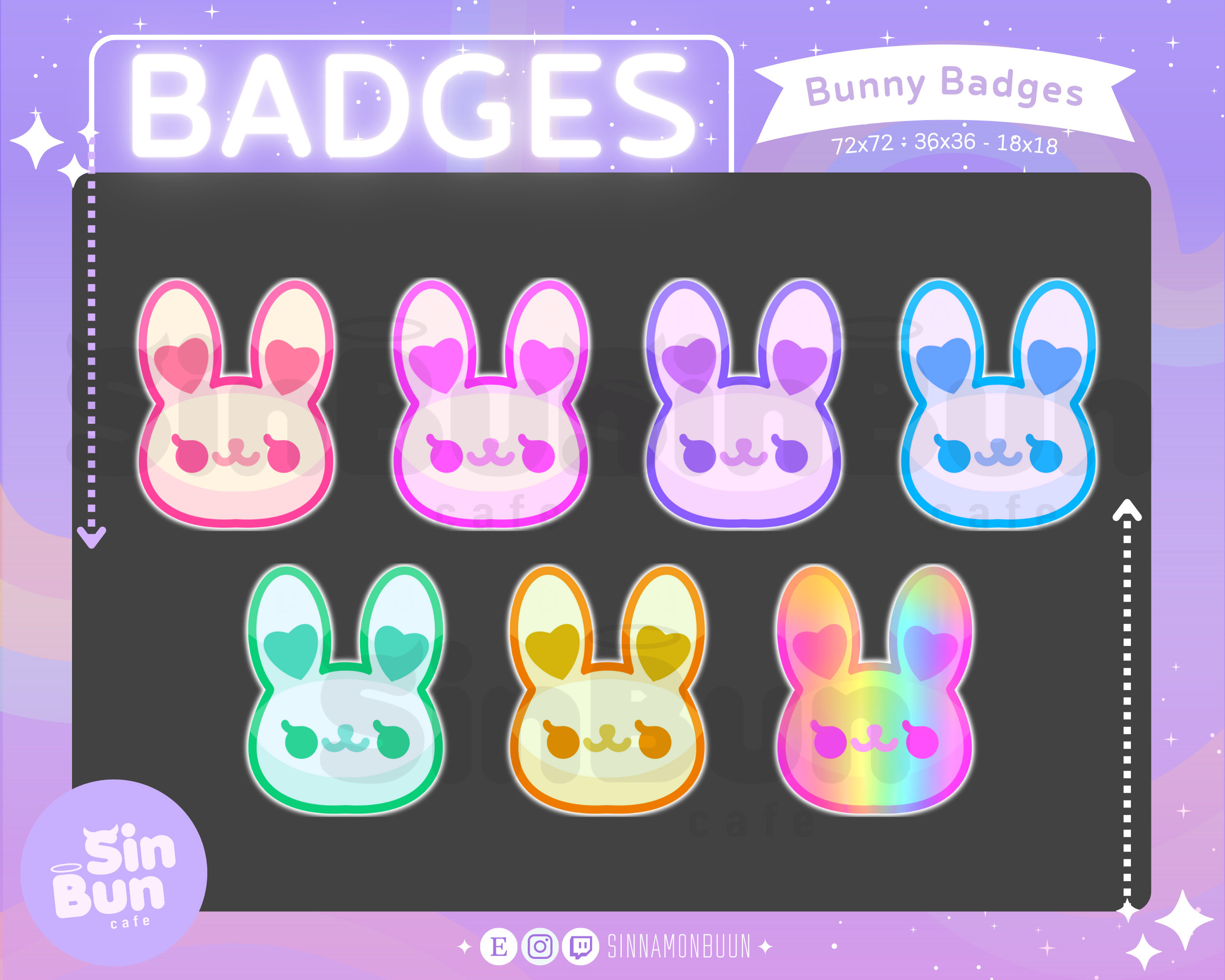 Bunny Badges Rabbit Badges Kawaii Badges for Streaming - Etsy Australia