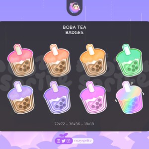 Bubble Tea Badges Boba Tea Badges Emote Badges for Streaming - Etsy