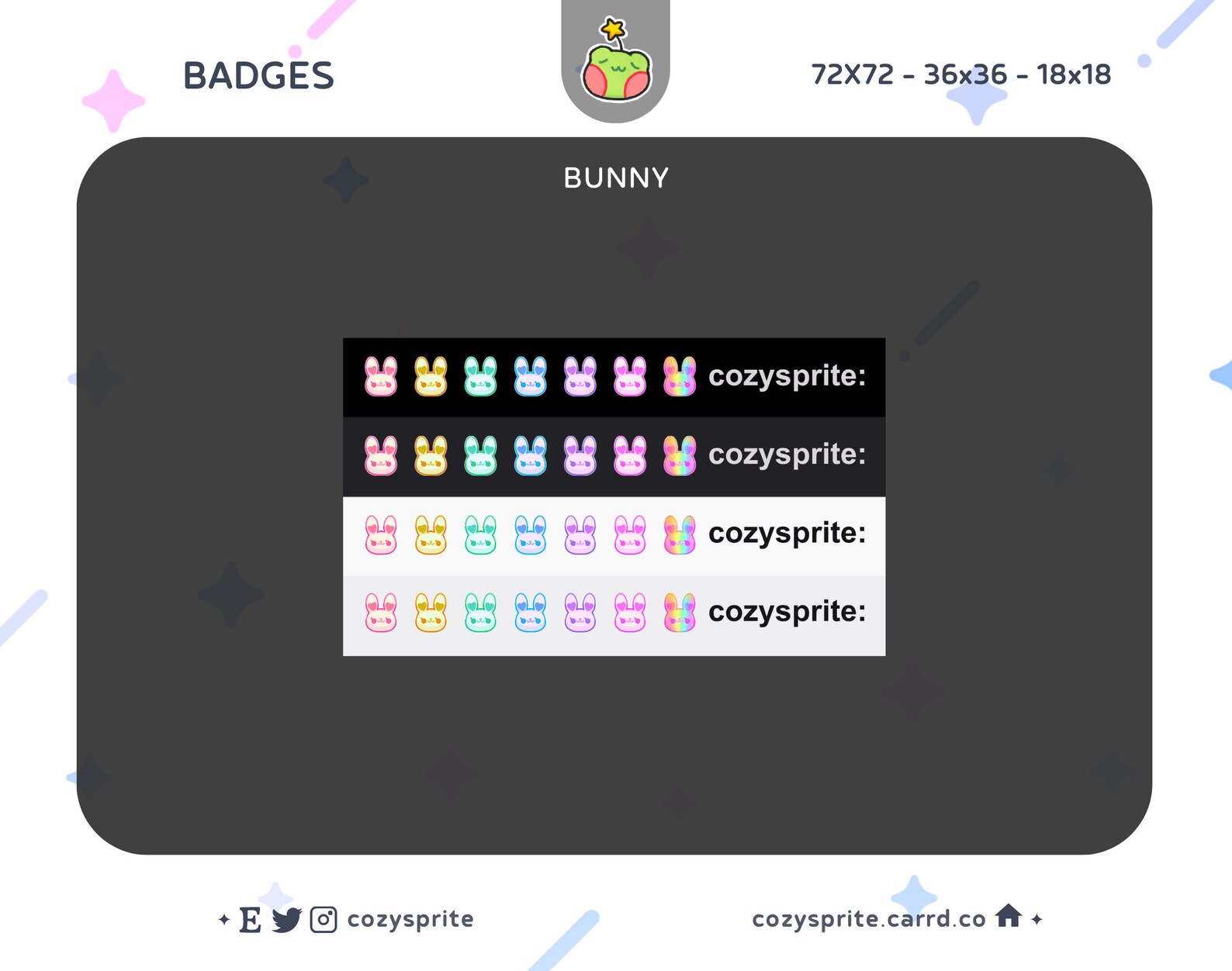 Bunny Badges Rabbit Badges Kawaii Badges for Streaming - Etsy Canada