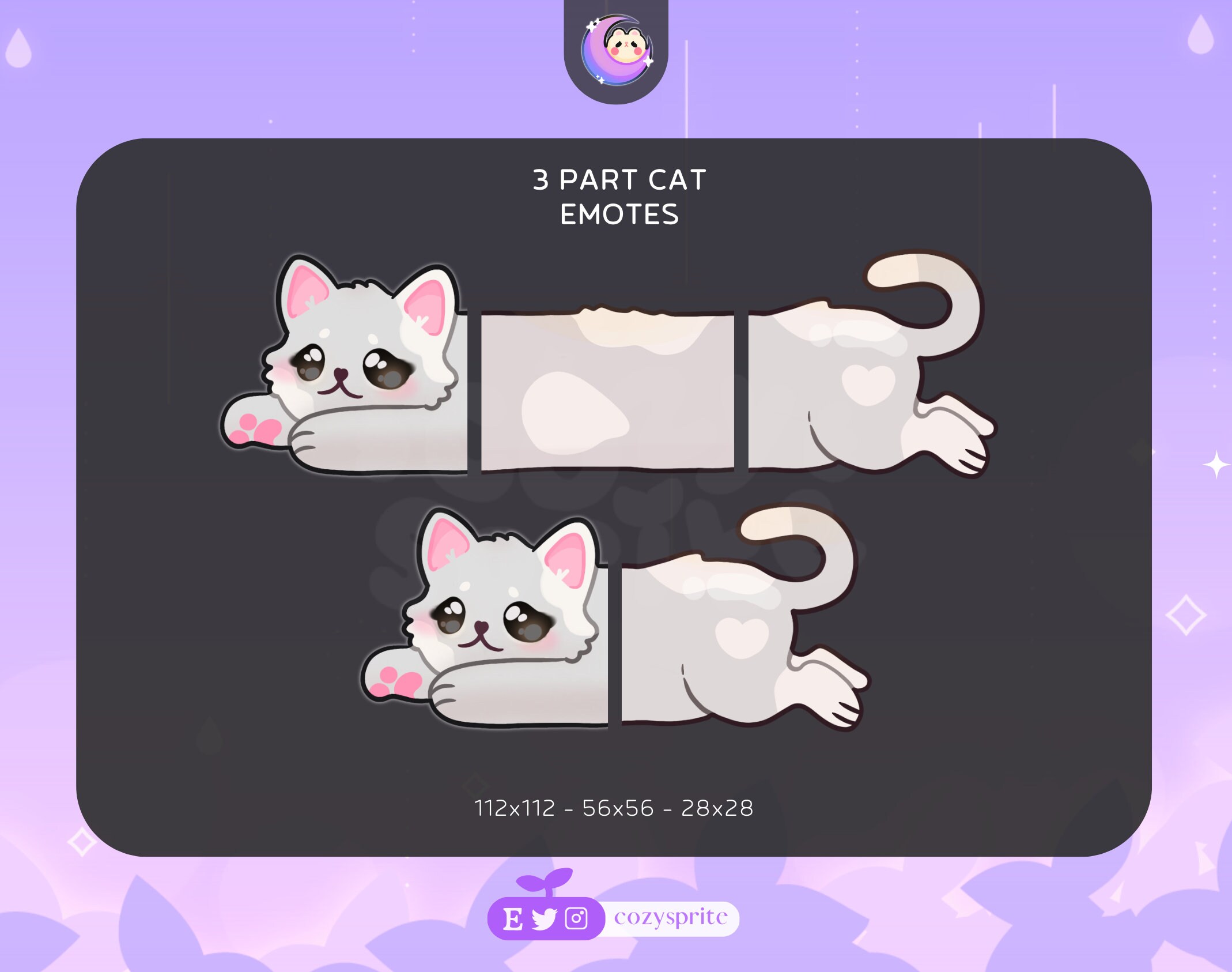 Kitty 3 Part Stream Emote 3 Part Emote Cat Emote Cute Kawaii Meme ...
