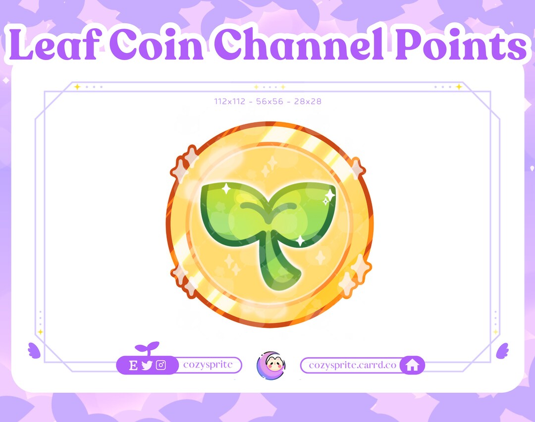 Leaf Sprout Coin Channel Point Leaf Emote Leaf Coin - Etsy