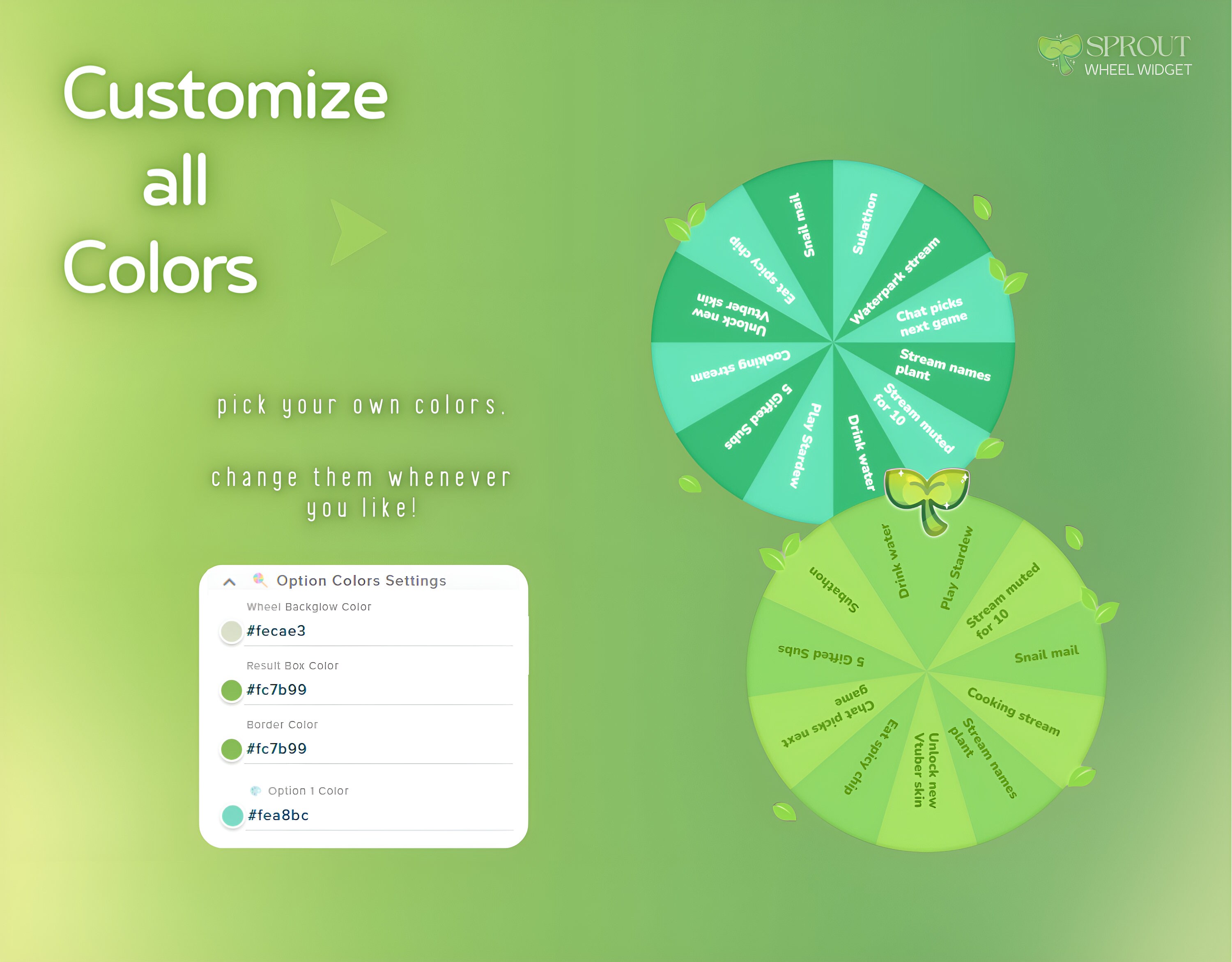 Wheel Spin Widget | Roulette Spin | Customizable Colors, Subathon ...