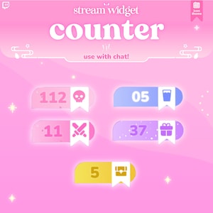 Counter Widget | Animated Counter | Customizable Colors, Subathon | Streamelements | Pastel Pink ...