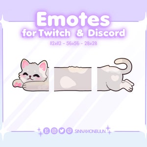 Kitty 3 Part Stream Emote 3 Part Emote Cat Emote Cute - Etsy