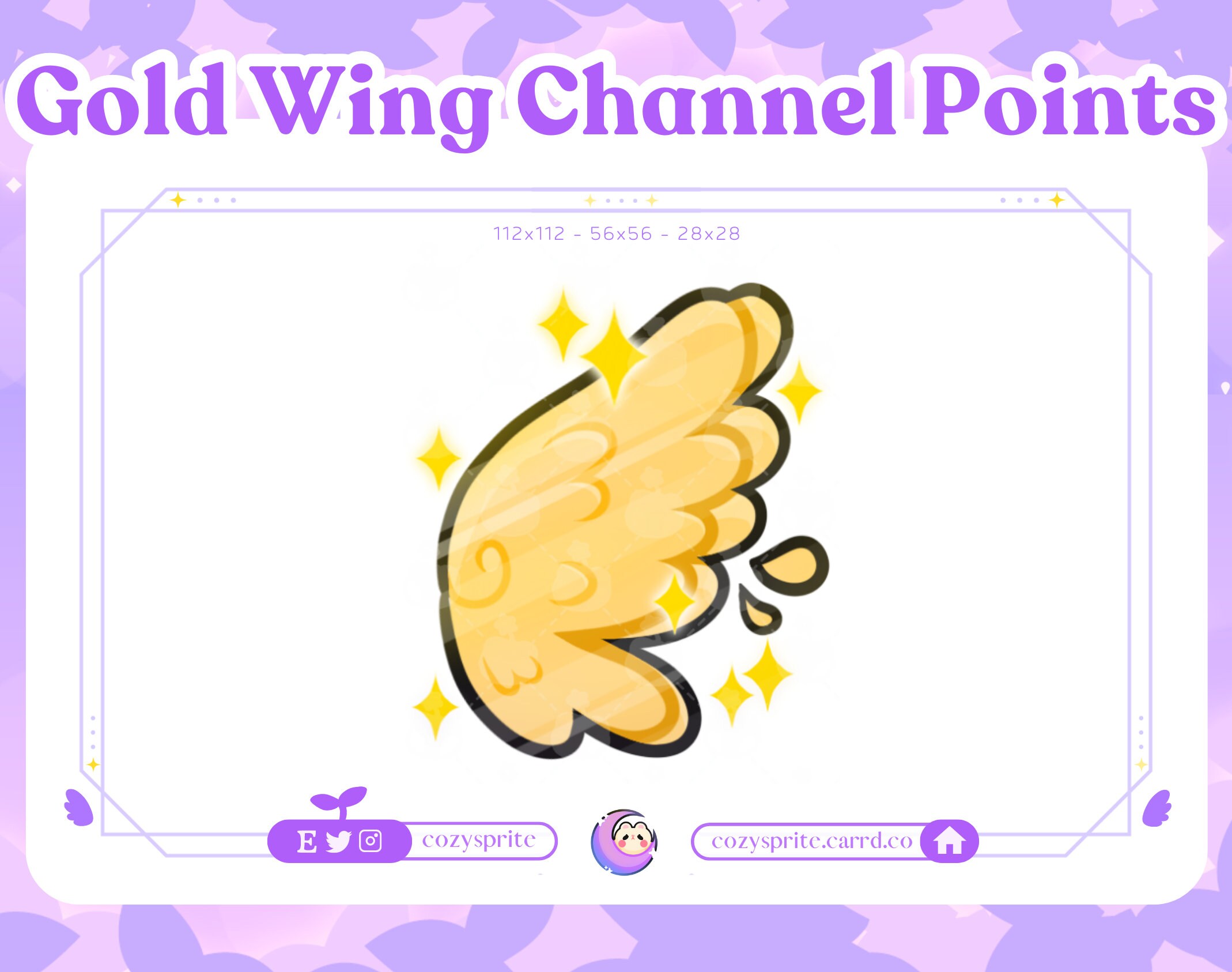 Gold Wing Point Twitch Angel Wing Winged Channel Point Emote Badges ...