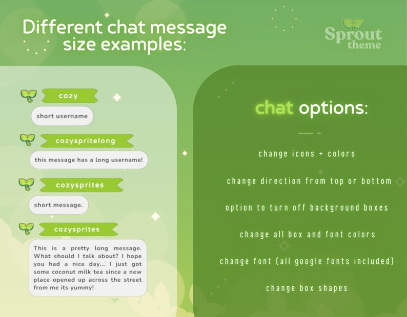 Sprout Chat Widget | Customizable Colors, Cute Chat, Nature | Chat Box ...