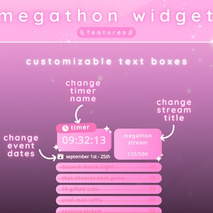 Megathon Goal Timer Widget | Timer, Subathon, Megathon | Alerts for Twitch Streams - Etsy