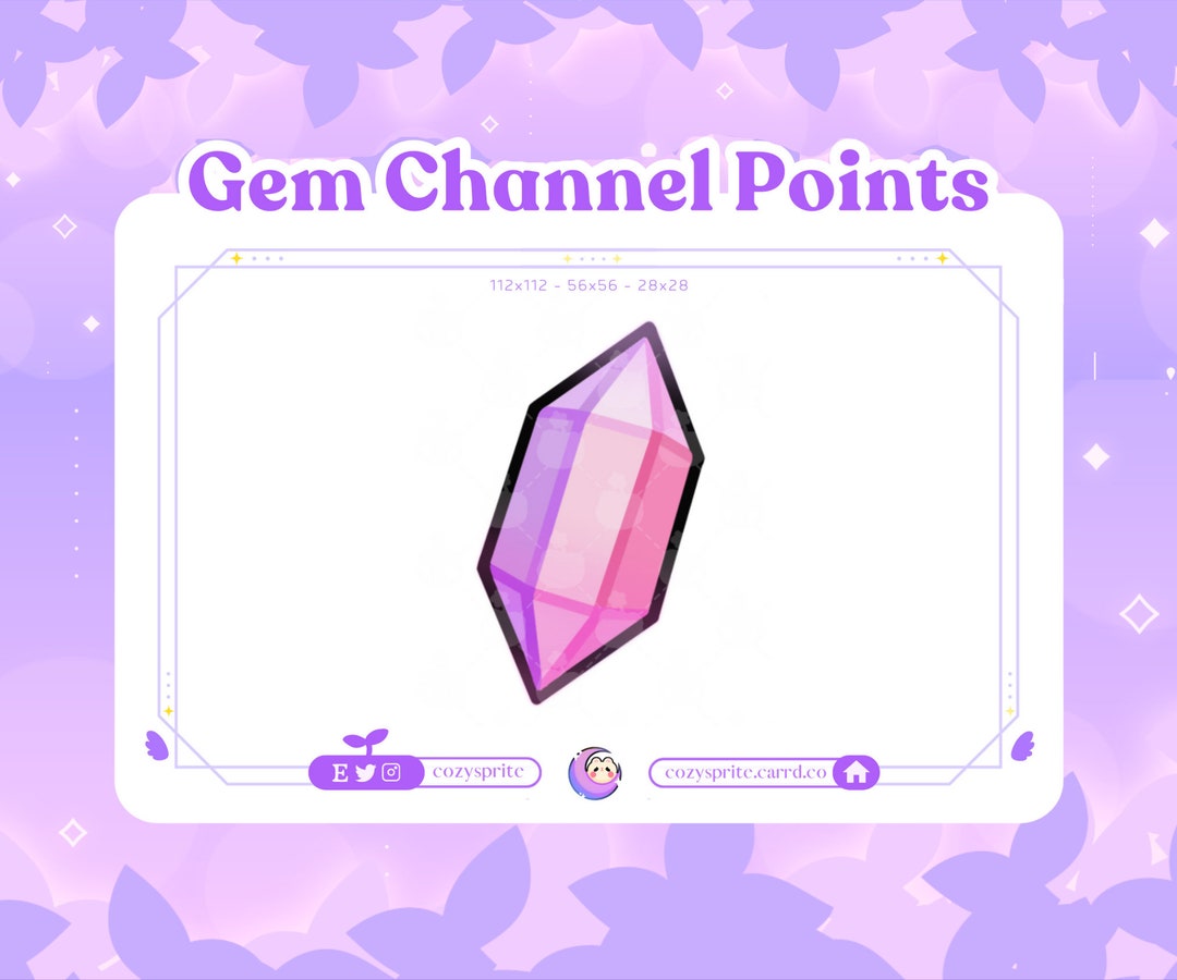 Pink Gem Point Twitch Channel Point Emote Badges - Etsy